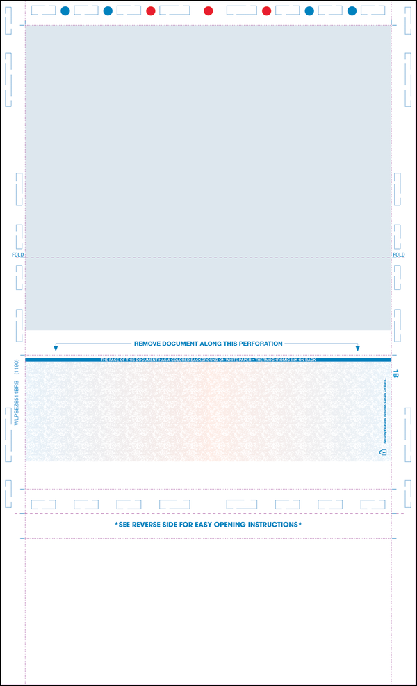 Legal 14" Eccentric Z-Fold Blank Check - Prismatic (WLPSEZSTK14BRB ...