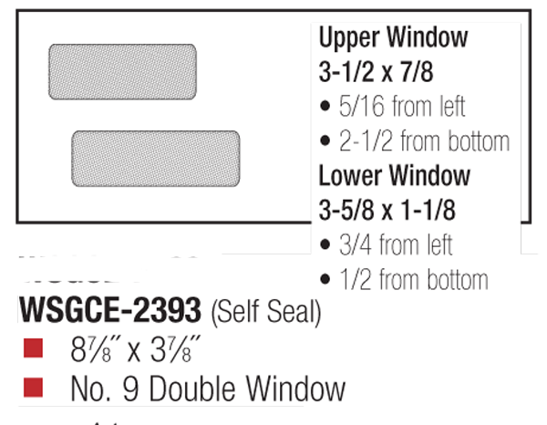 Double Window Self Seal Envelopes - Safeguard® Compatible (SCWSGCE2393 ...